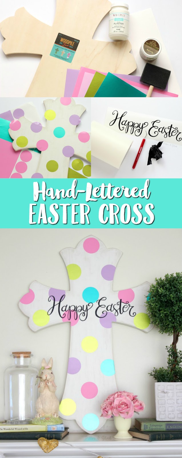 PitterAndGlink: DIY Hand-Lettered Easter Cross Art + Free Cut File