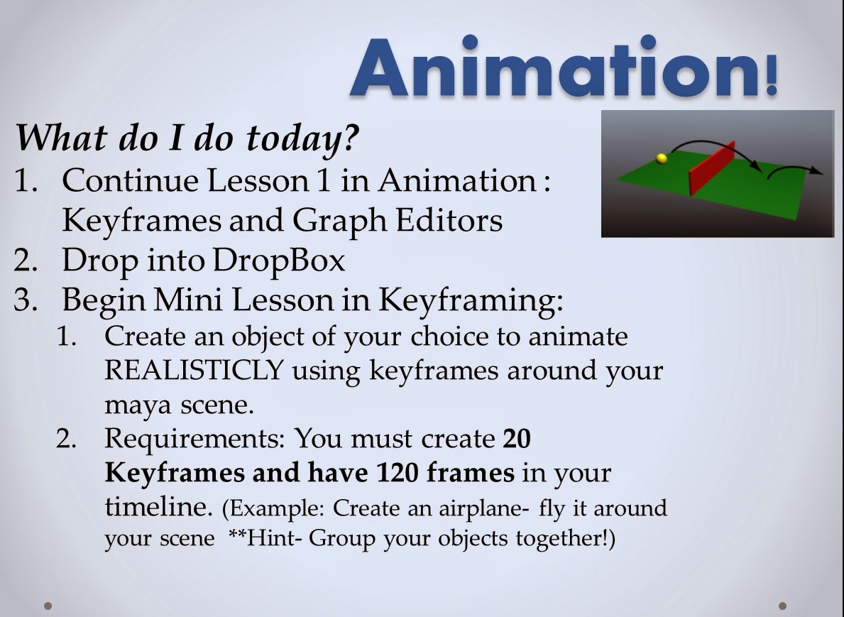 3D Graphics & Animation 2A & 4B: Animation 1 Keyframing 3/18-3/25
