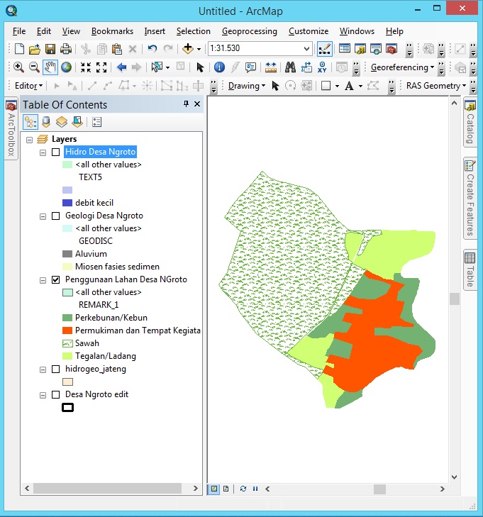 TUTORIAL ArcGis : OVERLAY / INTERSECT PETA