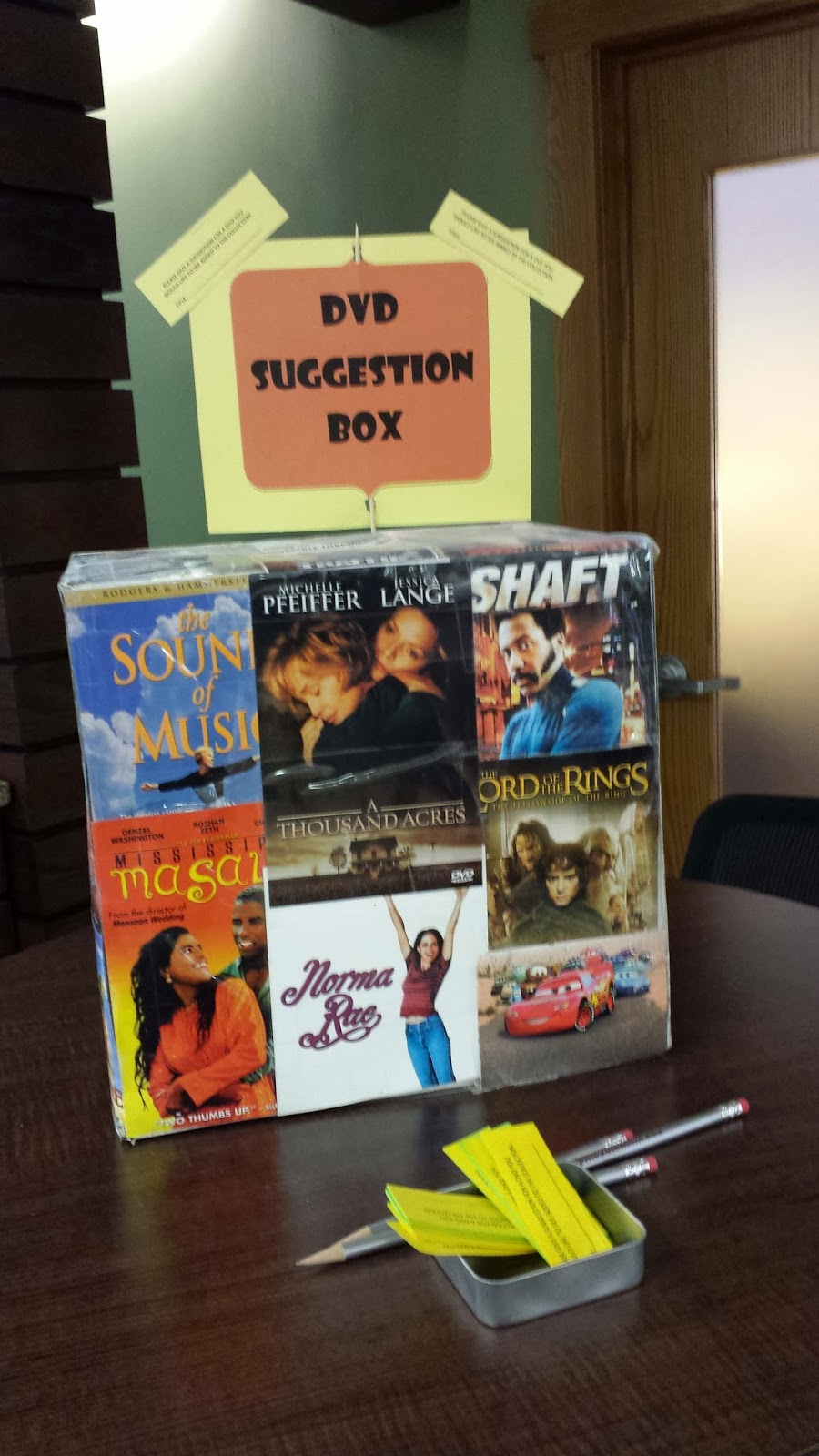 Kistler Library Notes: DVD Suggestion Box at the Library