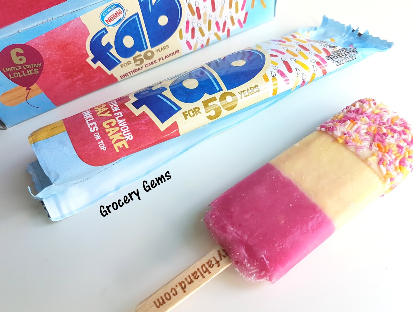Grocery Gems: Review: Fab Birthday Cake Flavour Ice Lollies