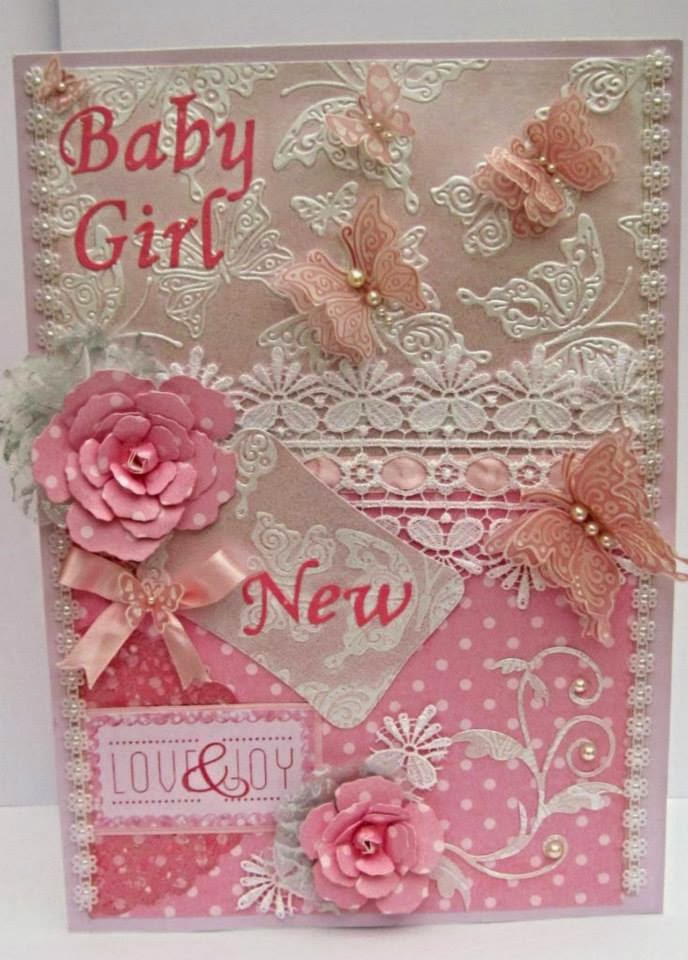 Dream Laine: Ornate Butterflies Embossing Folder Baby Girl Card for ...