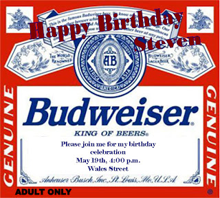 Solutions...Event Design by Kelly: Budweiser Birthday Invitations