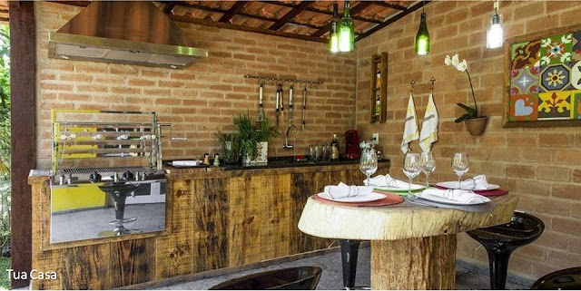 ÁREA COM CHURRASQUEIRA RÚSTICA: 33 IDEIAS PARA TE INSPIRAR