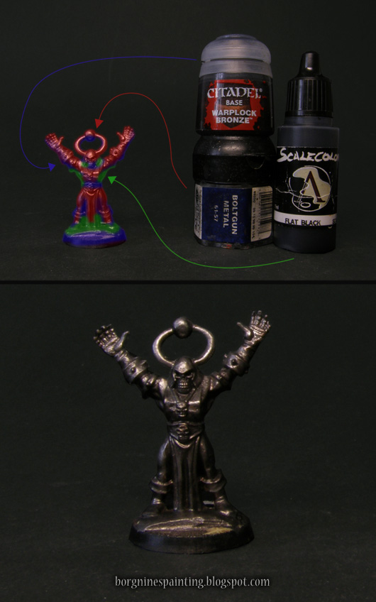 Borgnine's Miniature Painting: Dark Rusted Metal Tutorial