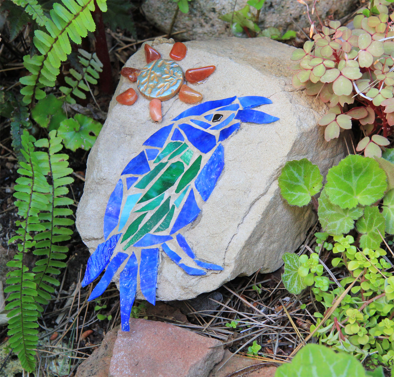 BirdCam on Cheltenham: Blue/green Crow Mosaic