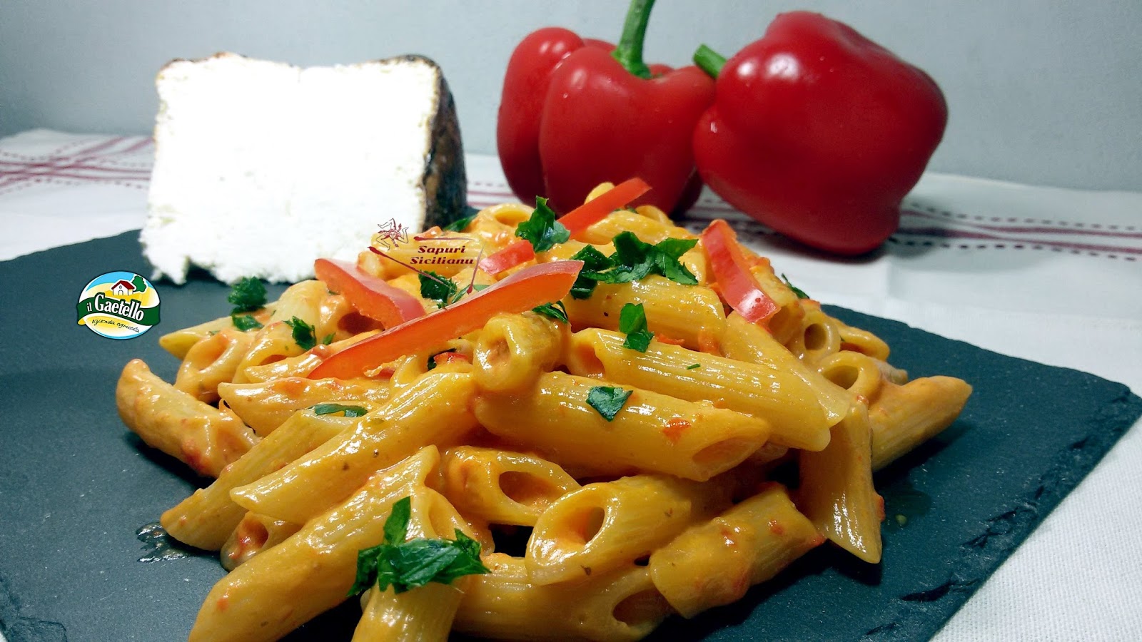 Sapuri Sicilianu: PASTA CON CREMA DI PEPERONI E RICOTTA TENERA AL FORNO ...