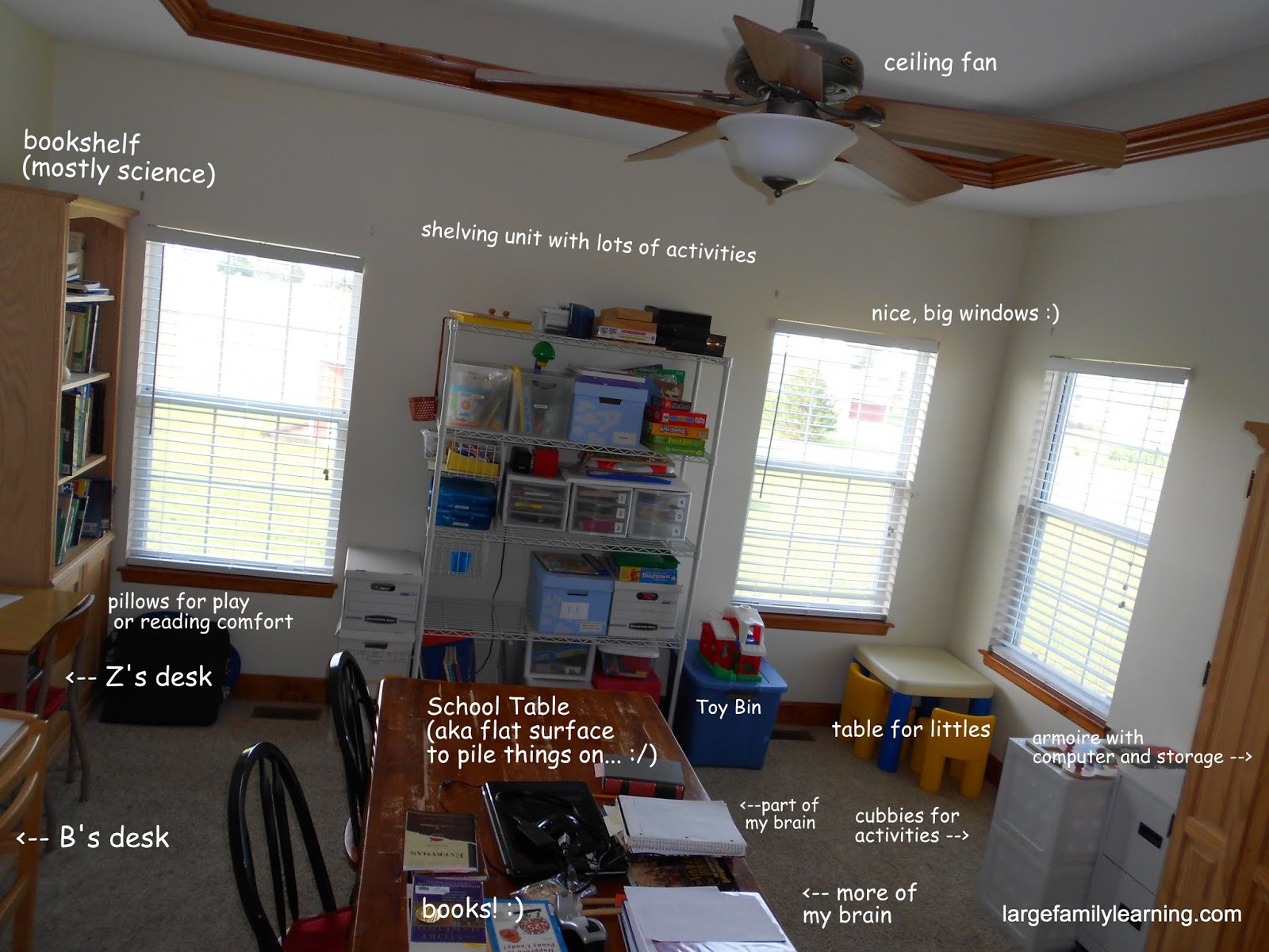 Large Family Learning : Our New School Room!