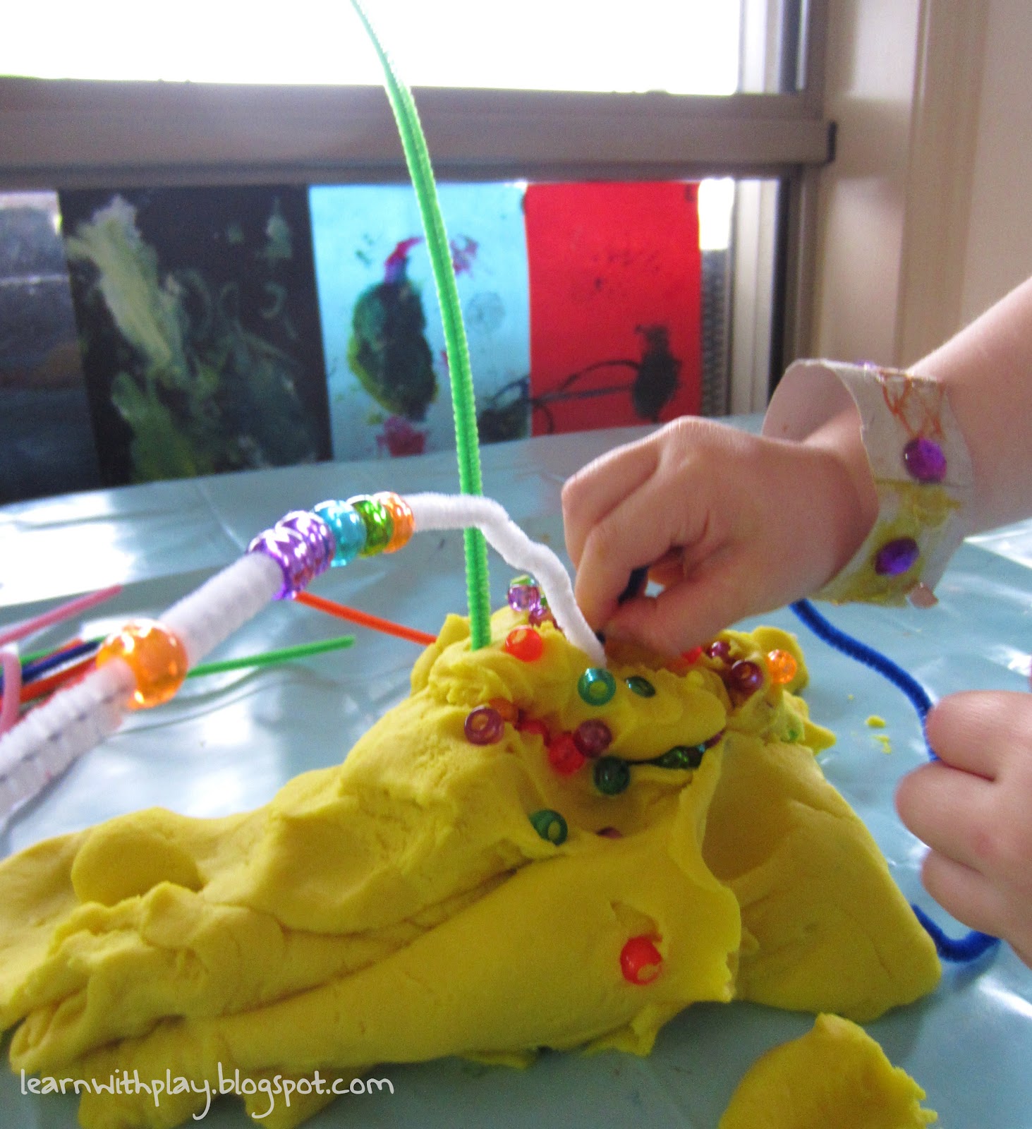 Learn with Play at Home: Playdough, Pipe Cleaners and Beads. Invitation ...
