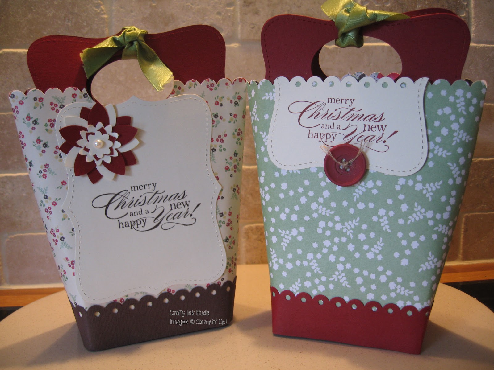 Crafty Ink Buds: More Christmas Gift Bags and cute 3D Tree Cards