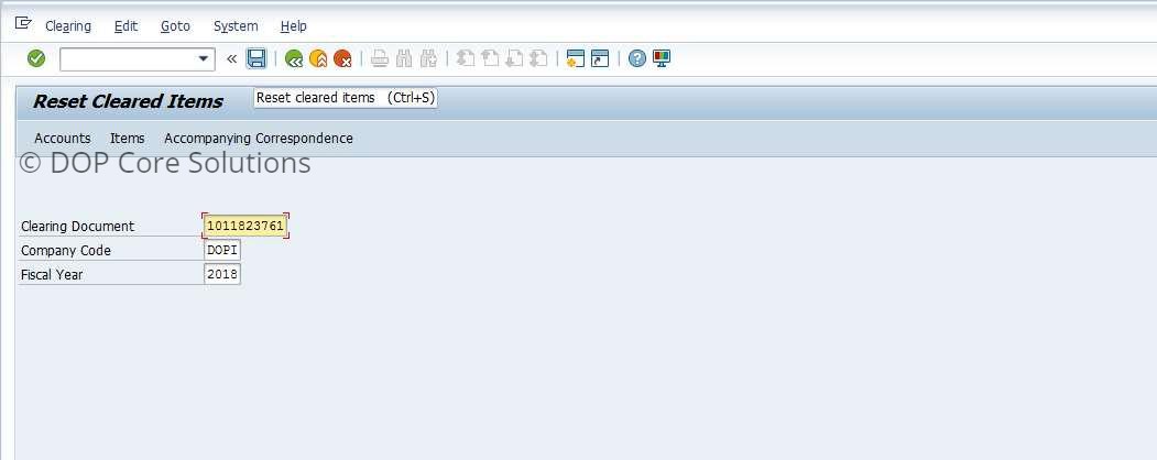 Process of Reversing the Clearing Document in SAP | DOP Core Solutions