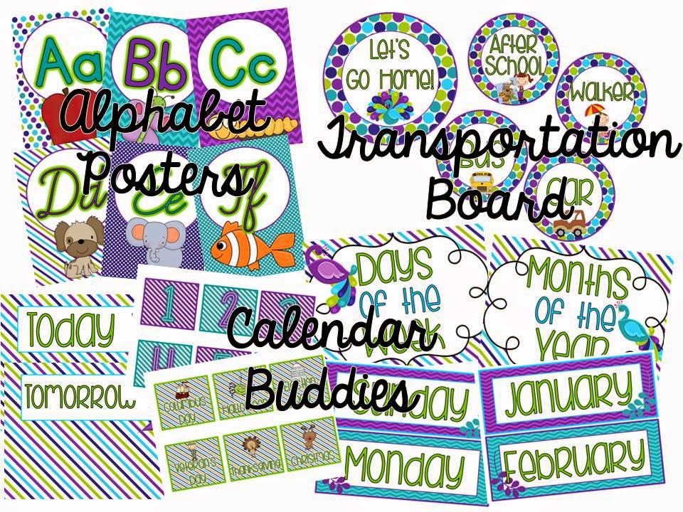 Teachery Tidbits: Peacock Themed Classroom Decor