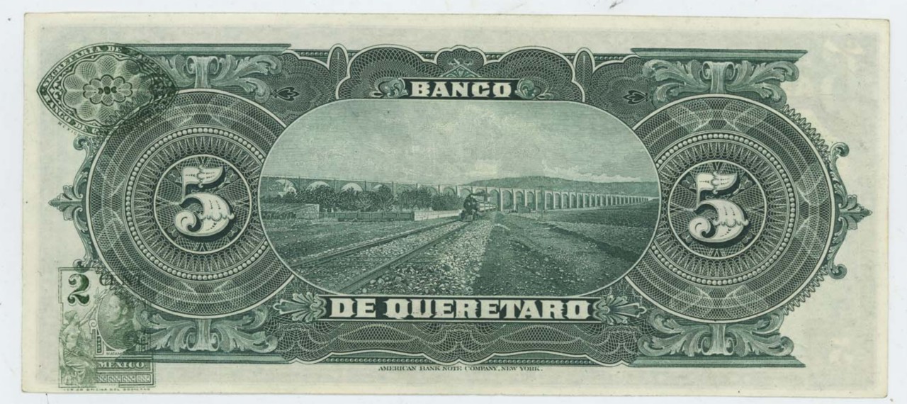 Mexico banknotes 5 Pesos note 1914 Banco de Queretaro|World Banknotes ...