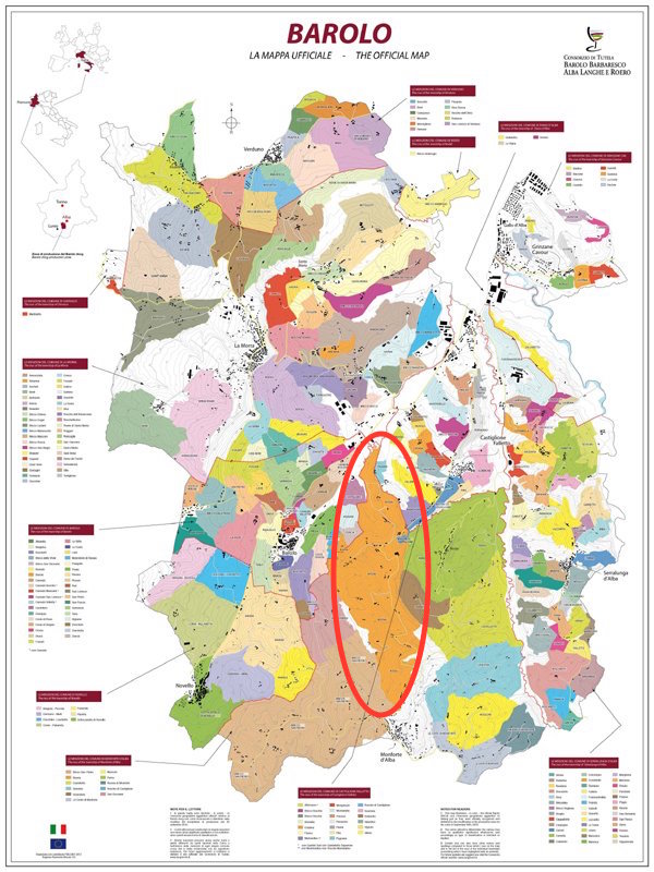 Wine -- Mise en abyme: The Barolo Zone's Bussia MGA (Monforte d'Alba ...