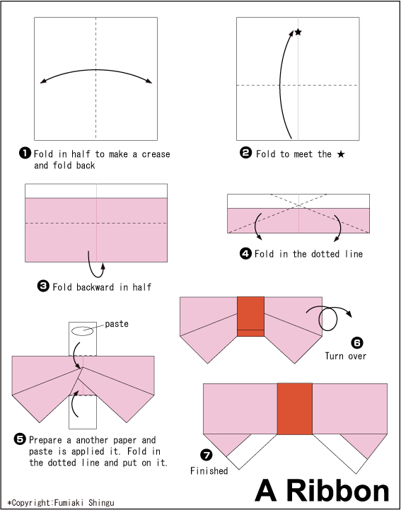 Ribbon 3 - Easy Origami instructions For Kids