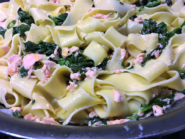 Salmon with Pappardelle and a Brandy Cream Sauce #SundaySupper ...