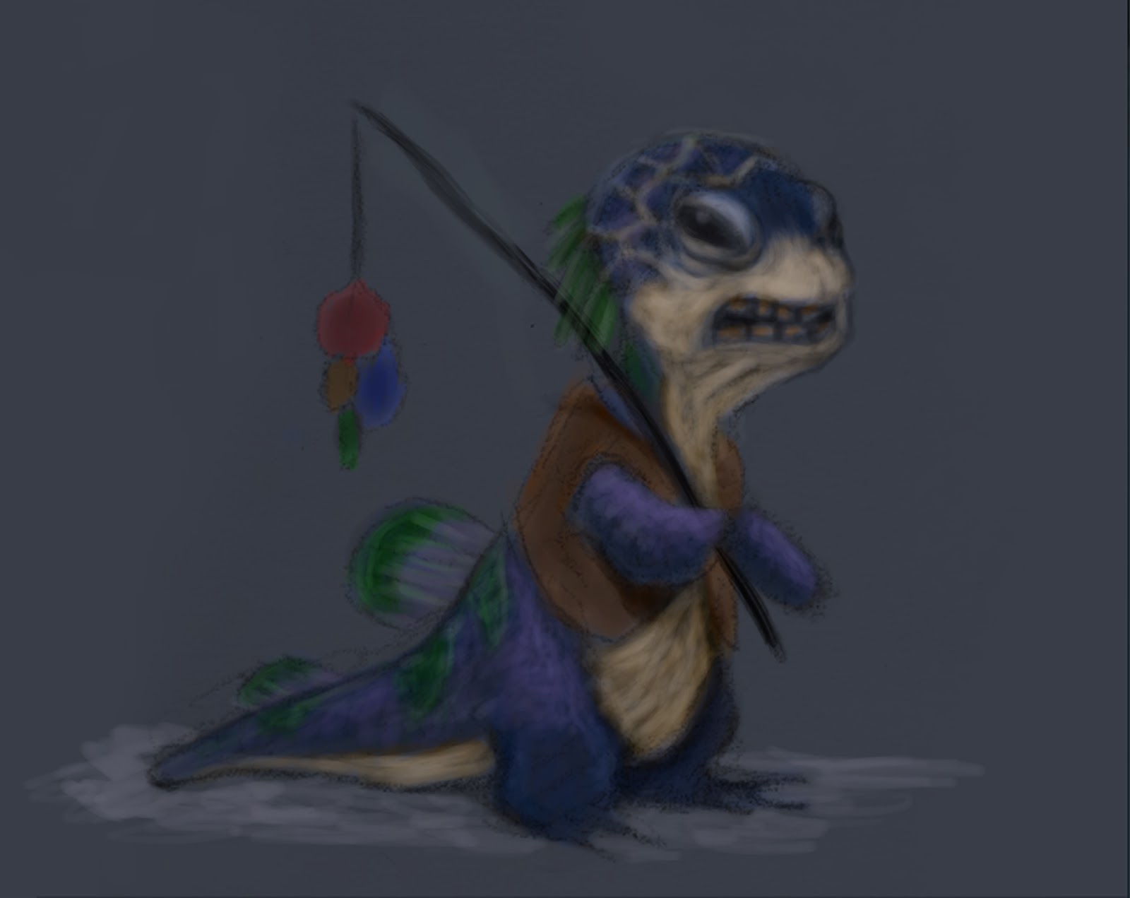 Luke Andrews - Art and Design: Fishing Lizard Digital Painting Tutorial