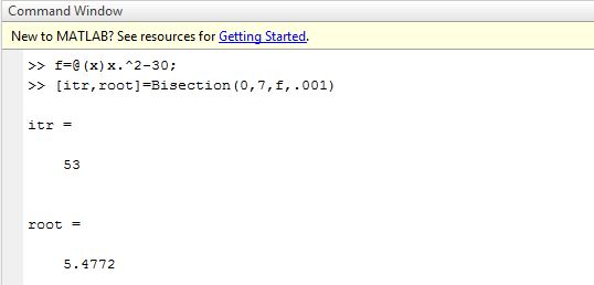UETian Blogger: Bisection Method Using MATLAB