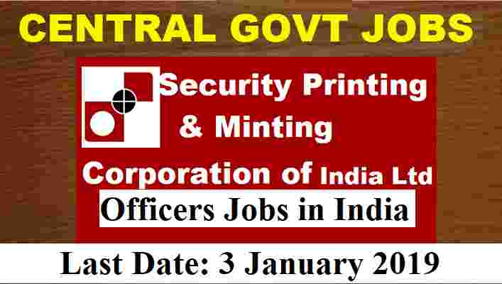 Security Printing & Minting Corporation of India Recruitment for ...