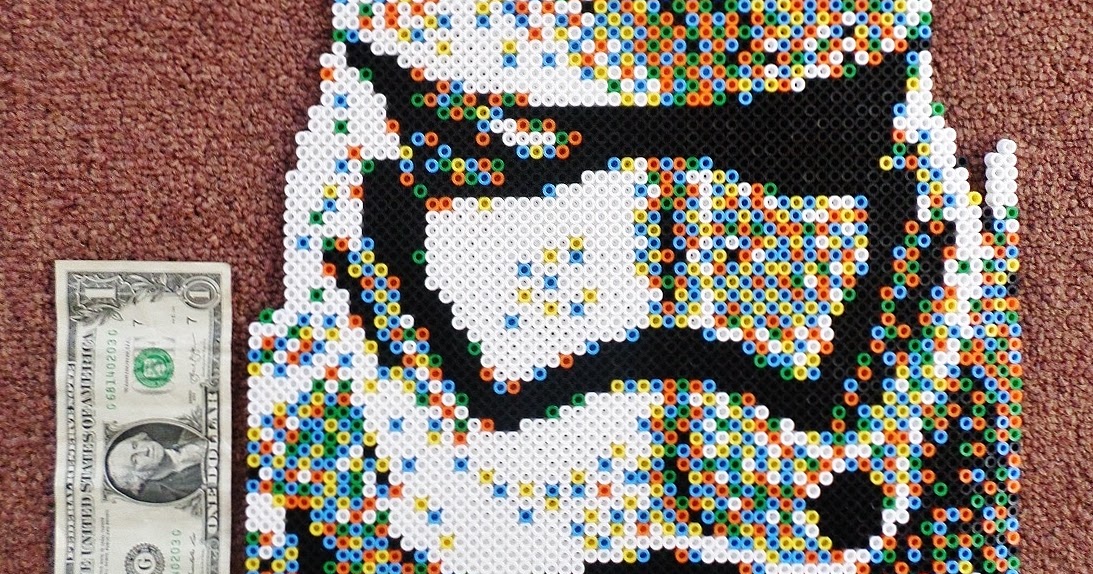 Long Black Fingers : Stormtrooper Perler Bead Mosaic