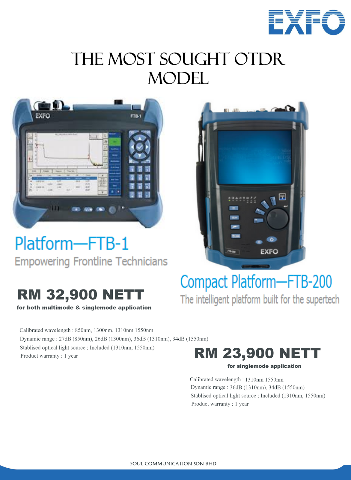 Malaysia Fiber Optic Expertise: EXFO OTDR PROMOTION. Limited time offer