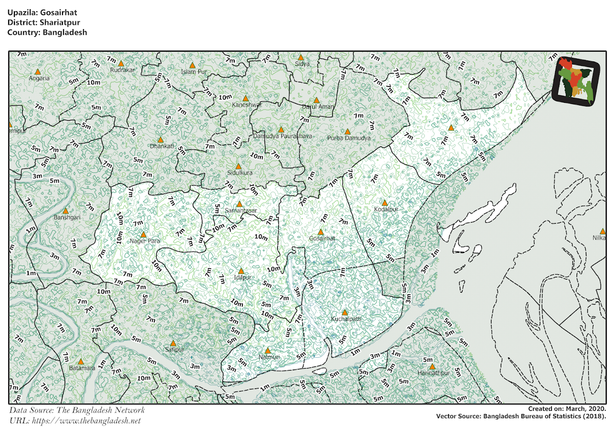 Mouza & Land Use Maps of Gosairhat Upazila, Shariatpur, Bangladesh ...