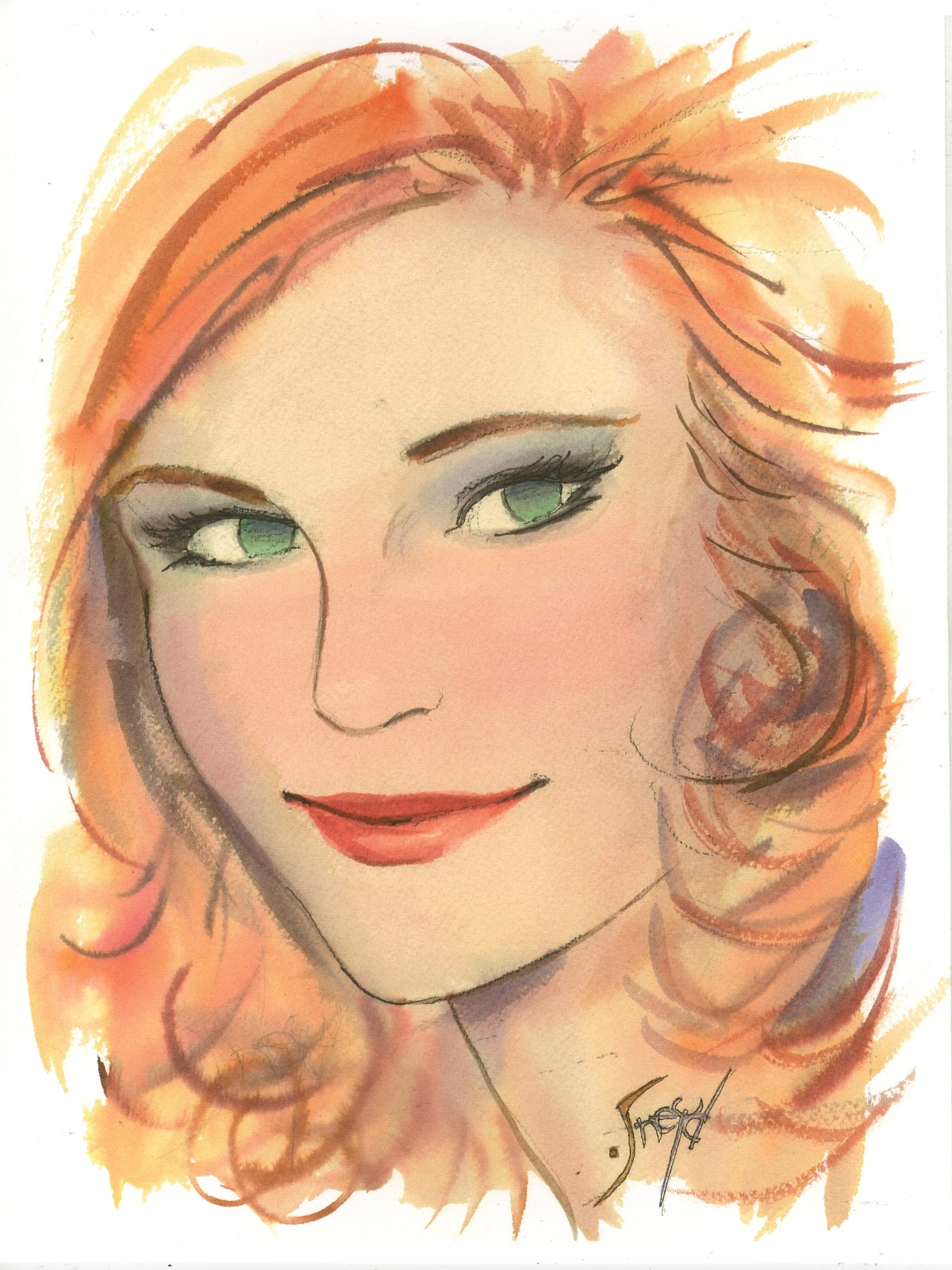 dougsneyd: Original Art: Redhead With Green Eyes for 2012 Fabulous ...