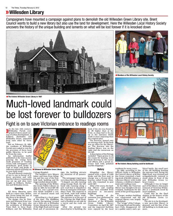 Keep Willesden Green: Press coverage on Old Willesden Library campaign