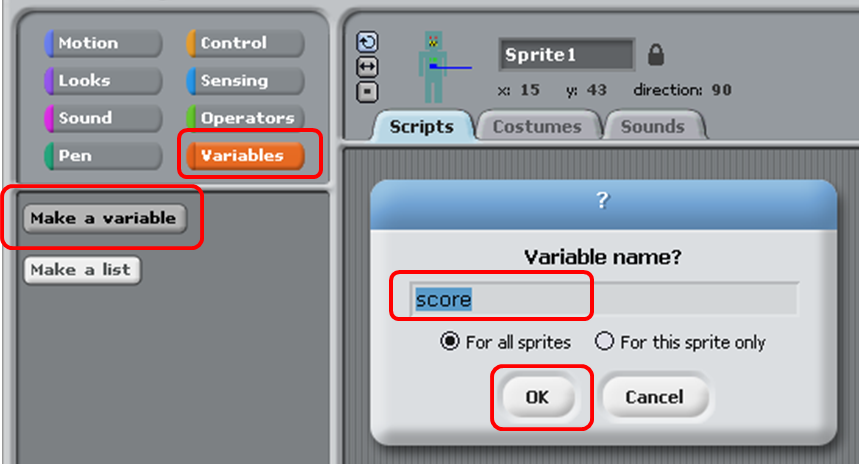 Mrs Palmer's Blog: Scratch Programming - Lesson 3 - Variables