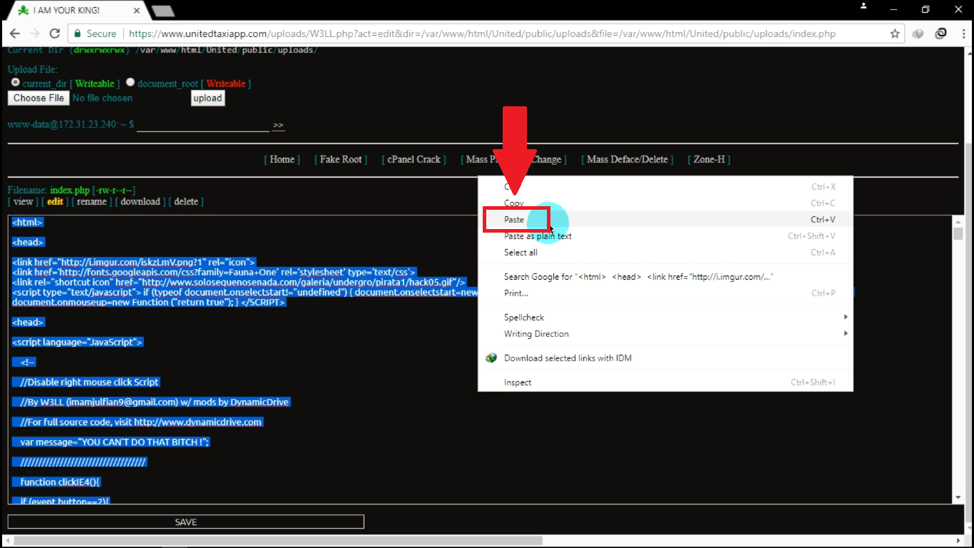 cara deface metode tebas index
