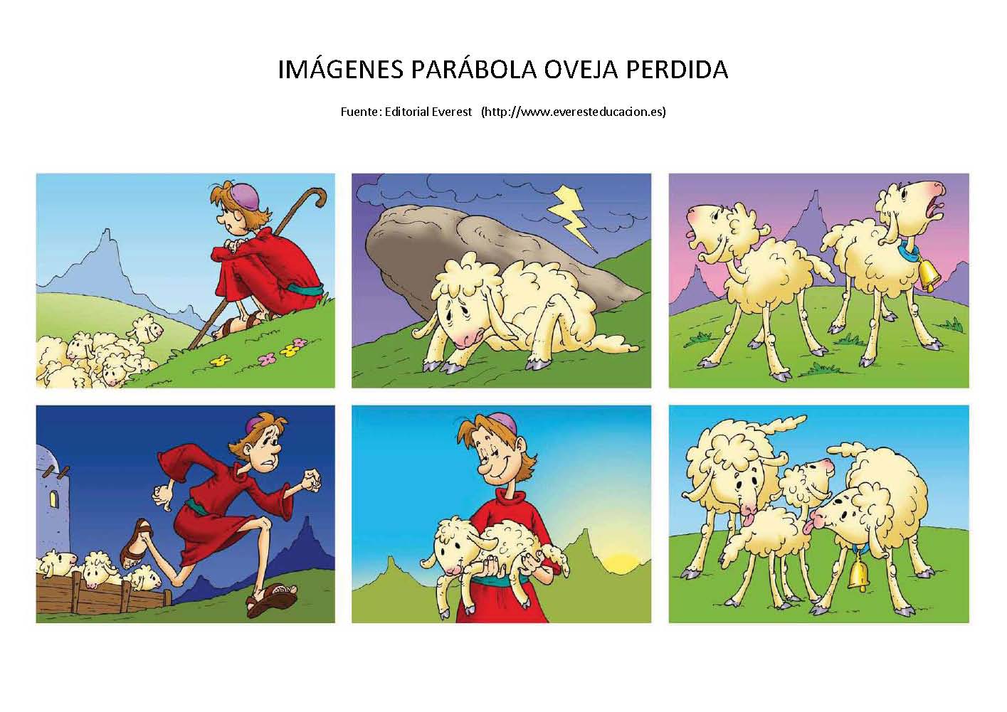 Aprendemos en reli: TARJETAS DE LA OVEJA PERDIDA