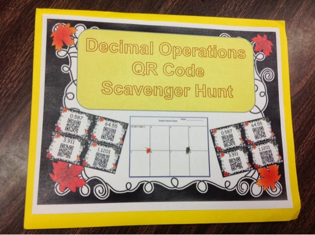 The Elementary Math Maniac: Decimal Operations QR Code Scavenger Hunt