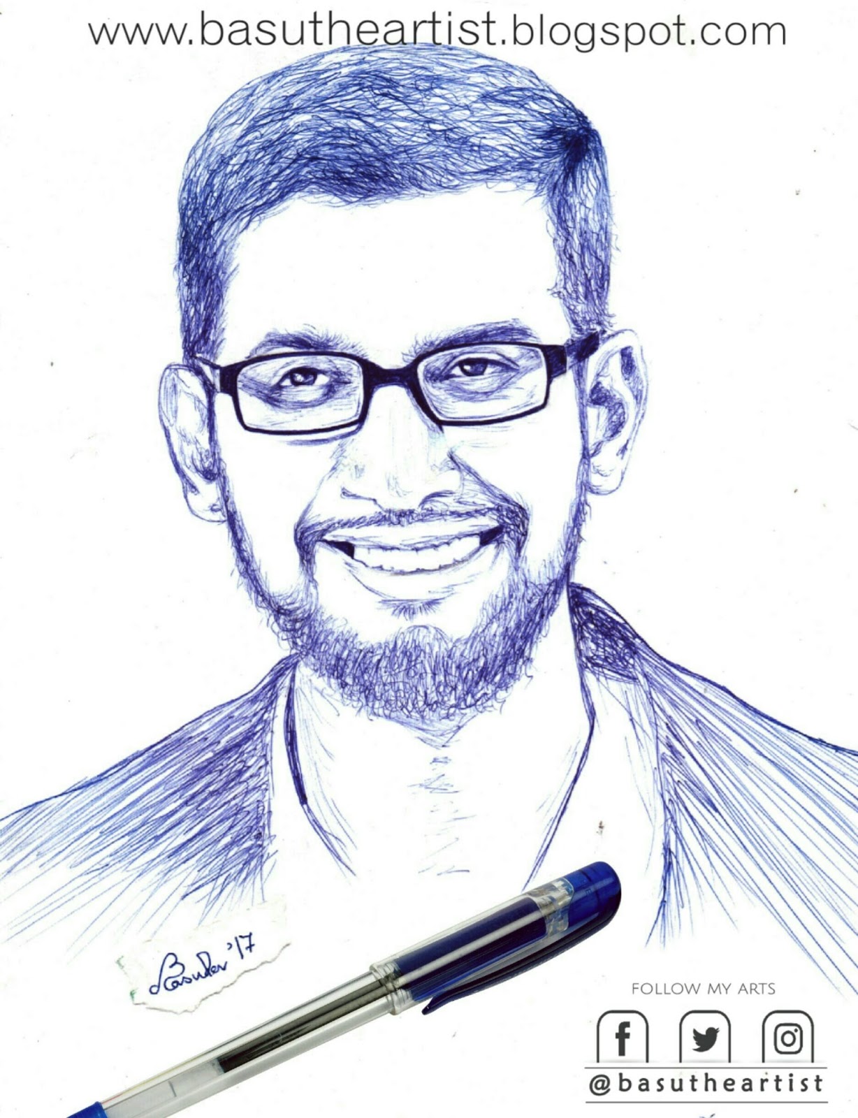 Sundar Pichai Google Ceo pencil Sketch step by step