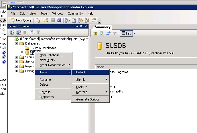 Official Knezev Blog: How To: Move WSUS Database and Content Directory