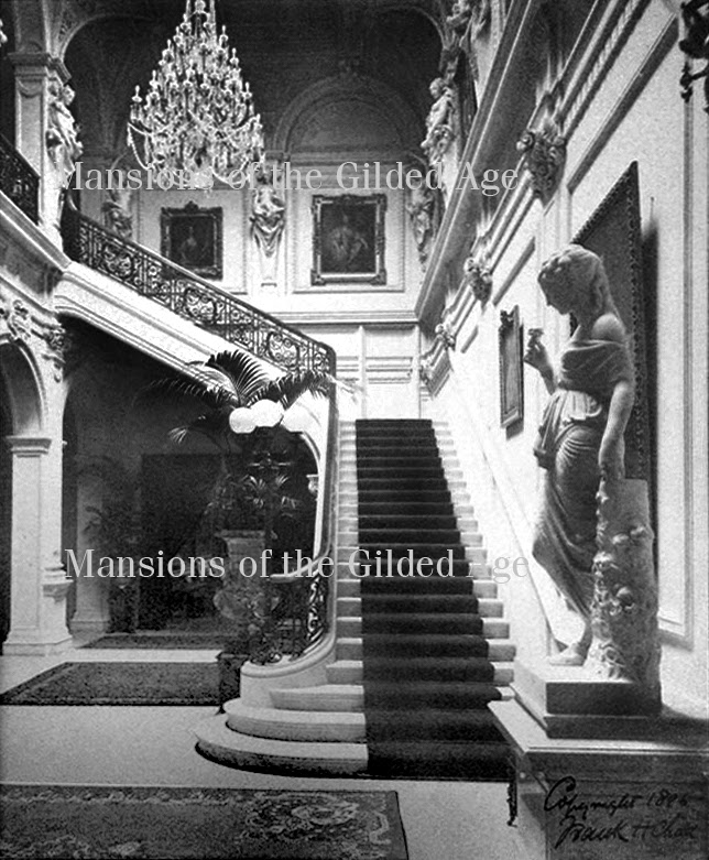 Mansions of the Gilded Age: Newly found photo of the grand staircase of ...
