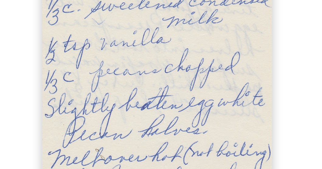 Handwritten Recipes Butterscotch Yule Log