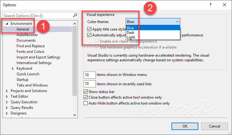 德瑞克：SQL Server 學習筆記: [SSMS] Dark Theme