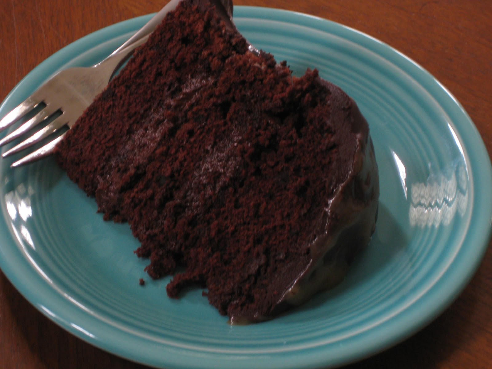 ...and a glass of milk.: Ganache-Covered Chocolate Cake with Rum Frosting