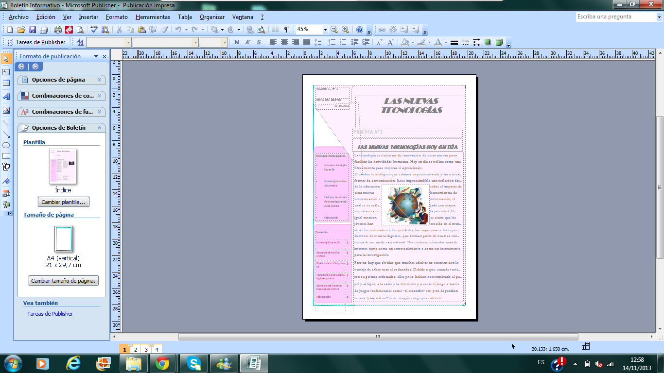 Blog de Cristina Rivero : Microsoft office publisher, boletín informativo.