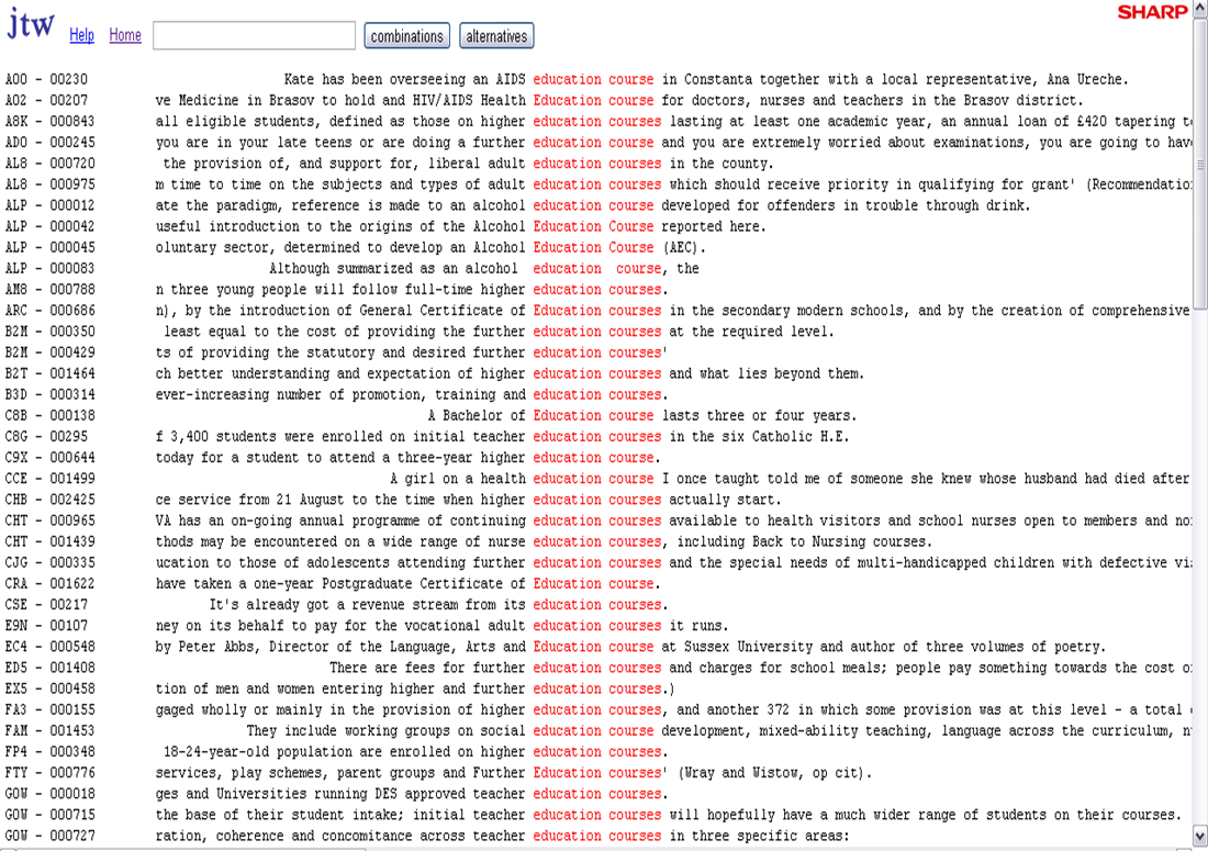 color your life: A collocation thesaurus concordancer that produces ...