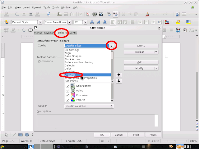 Computer Science: How to show drawing toolbar in LibreOffice Writer ...