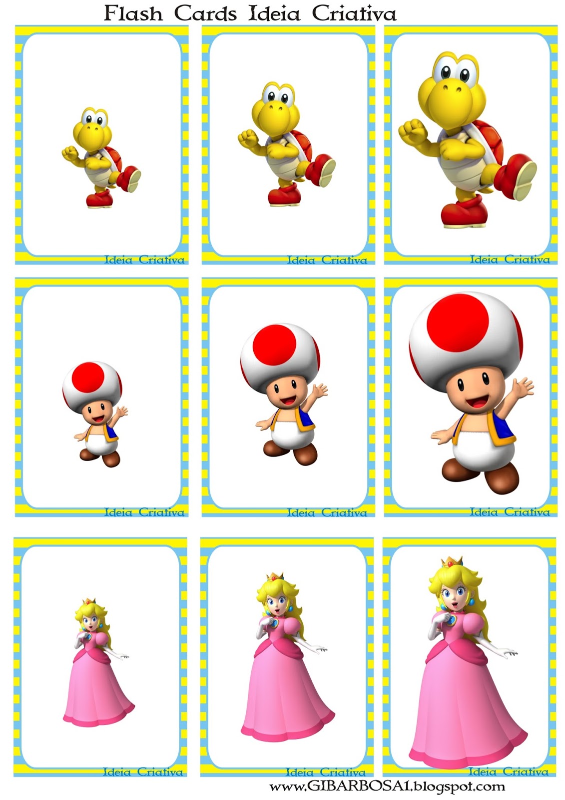 Flash Cards Super Mário