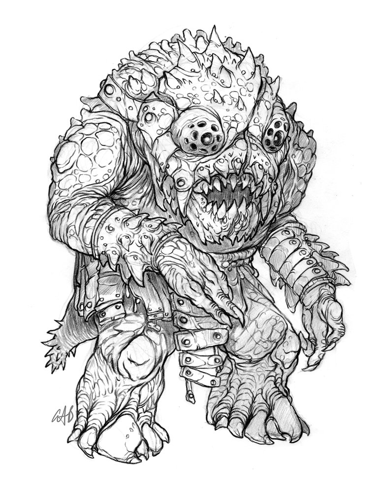 The DOODLES, DESIGNS, and aRT of CHRISTOPHER BURDETT: Gladiator Monster ...