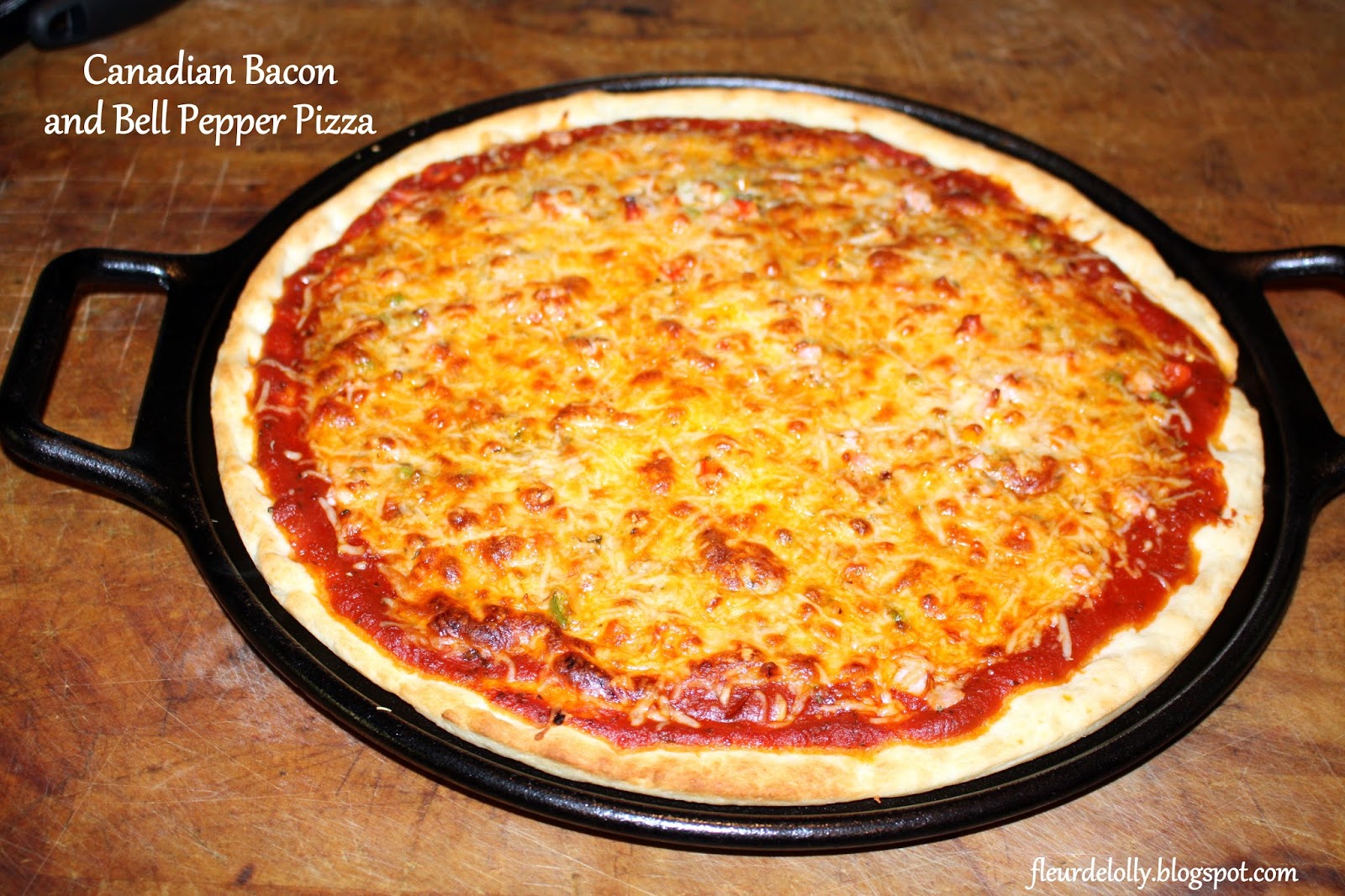 Fleur de Lolly: Canadian Bacon and Bell Pepper Pizza cooked on cast ...