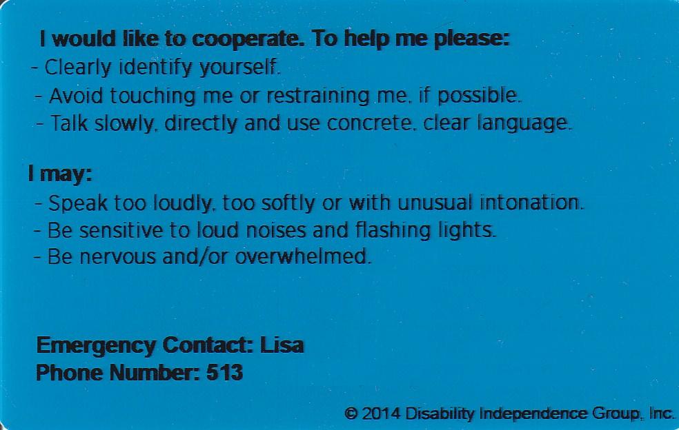 An Autistic Speaking: Carry Letter revisited: The Wallet Card™ from The ...