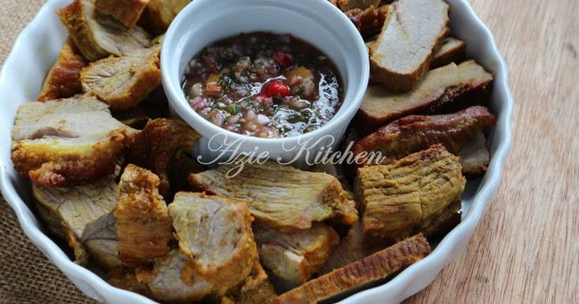 Daging Bakar Harimau Menangis Dengan Air Asam Pencicah - Azie Kitchen