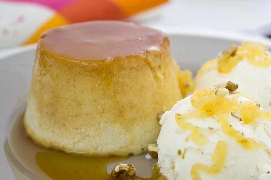 e-cocinablog: flan de membrillo con helado de queso fresco