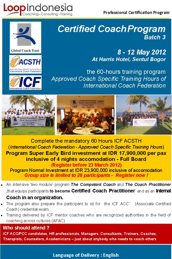 CERTIFIED COACH PROGRAM - ICF ACSTH 60 HOURS: Certified Coach Program ...