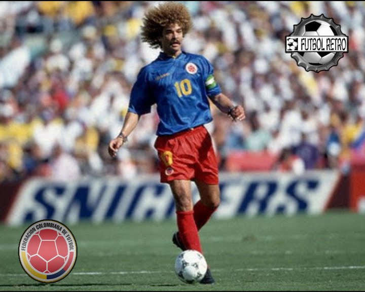 FUTBOL RETRO Banco de Imagenes: Carlos Valderrama Colombia 1994