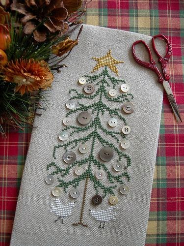 Button Tree by Drawn Thread. Christmas cross stitch | Christmas Special